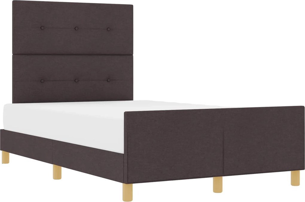 Rám postele s čelo Tmavě hnědá 120 x 200 cm textil 3344721