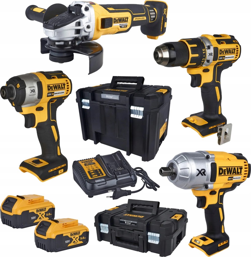 DeWalt Combo sada 4 nástrojů nabíječka 2x5Ah 18V