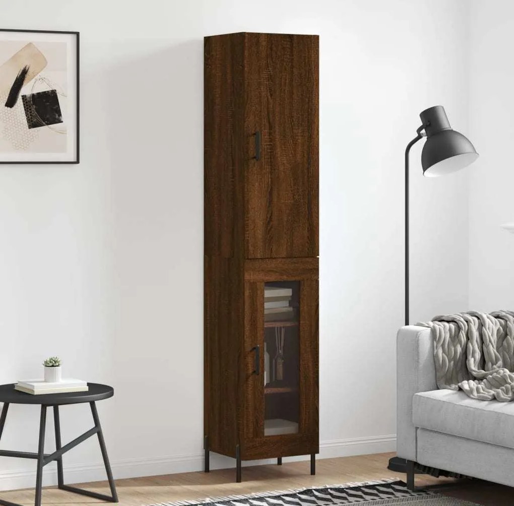 vidaXL Skříň highboard 34,5x34x180 cm kompozit [3199050] Barva: šedá sonoma