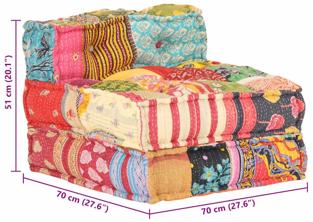 vidaXL Marketos Modulární pouf patchwork textil