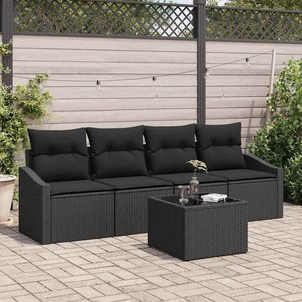 Set pohovek 5 ks Černá polyratan 3346593