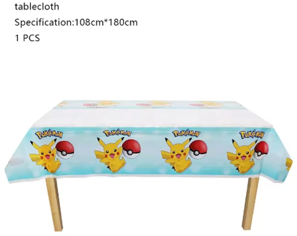 Narozeninová party dekorace s motivem Pokémon Varianta: 1x ubrus 108x180 cm