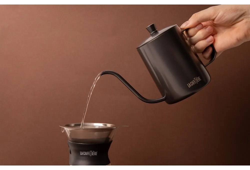 Šedá konvice na přípravu kávy z nerezové oceli 0.6 l La Cafetiere - Kitchen Craft