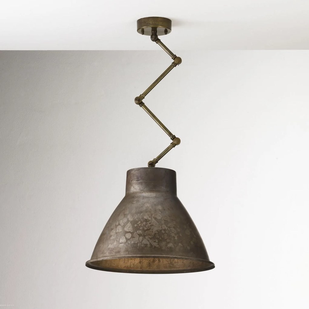 Il Fanale 269.03.OF Loft, industriální závěsné svítidlo ze železa s klouby, 1x77W, prům. 42cm