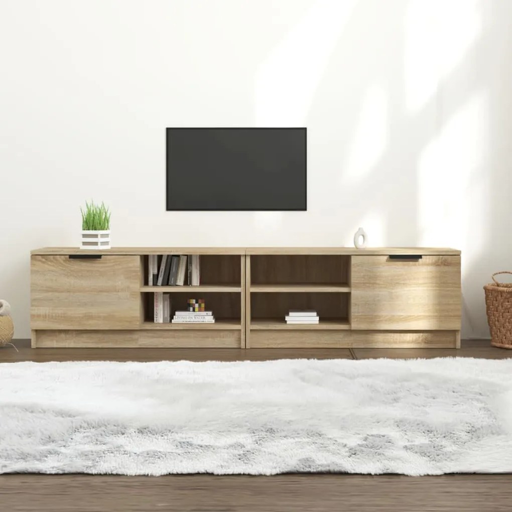 TV skříňky 2 ks dub sonoma 80 x 35 x 36,5 cm kompozitní dřevo