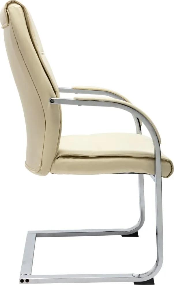 vidaXL Konzolová kancelářská židle umělá kůže [289342] Barva: krémová