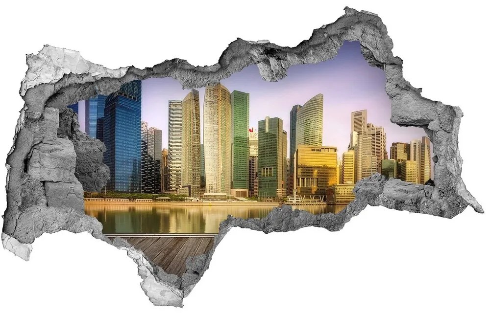 Wallmuralia Fototapeta díra na zeď 3D nálepka Singapur 95x73 cm