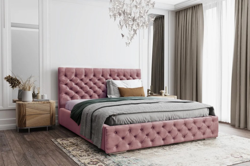 Postel MODEL 02 200x200 starorůžová - MAGIC VELVET 2257