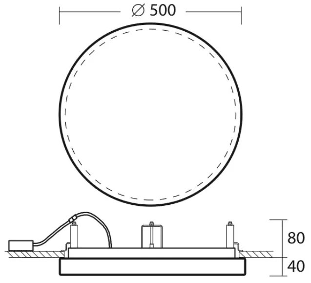 Osmont 67670 Carina V, moderní polozápustné svítidlo, 33W LED 4000K, prům. 50cm, IP44