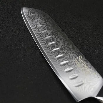 Kuchyňský Santoku nůž 7" Sunnecko 73 vrstev damaškové oceli