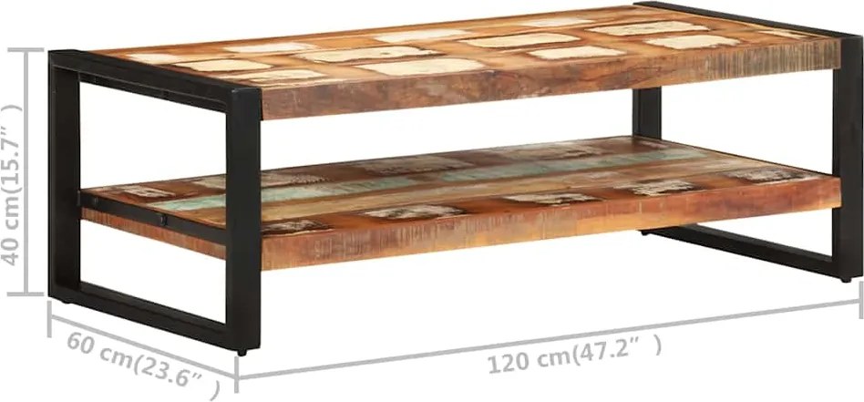 Konferenční stolek 120 x 60 x 40 cm masivní recyklované dřevo 329245