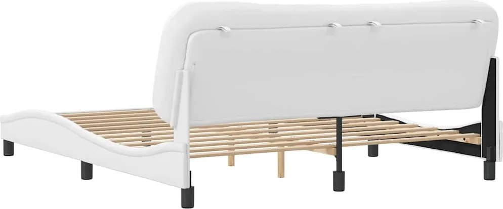 Rám postele bez matrace Hvar bílý 180x200 cm umělá kůže 3208017