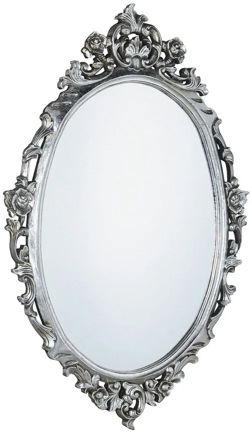 DESNA oválné zrcadlo v rámu, 80x100cm, stříbrná IN344