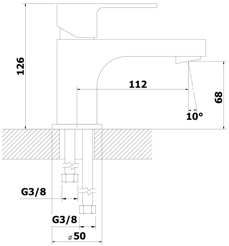 Bruckner SIEGER stojánková umyvadlová baterie bez výpusti, výška 126mm, chrom 914.001.1