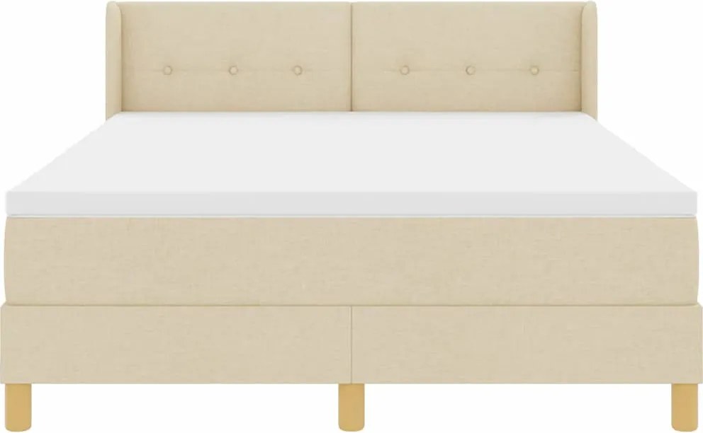 Postel s boxspringem s polštářem Krémová 200 x 140 cm textil 3341298