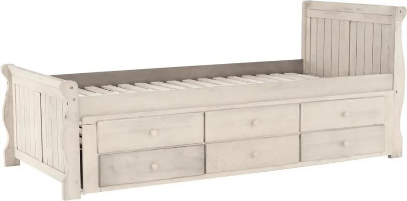 Postel s přistýlkou, 90x200, antická bílá, ANTIKO Kondela 0000258490