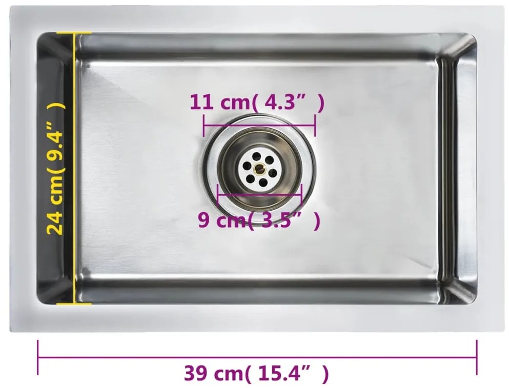 vidaXL Marketos Ručně vyrobený kuchyňský dřez nerezová ocel