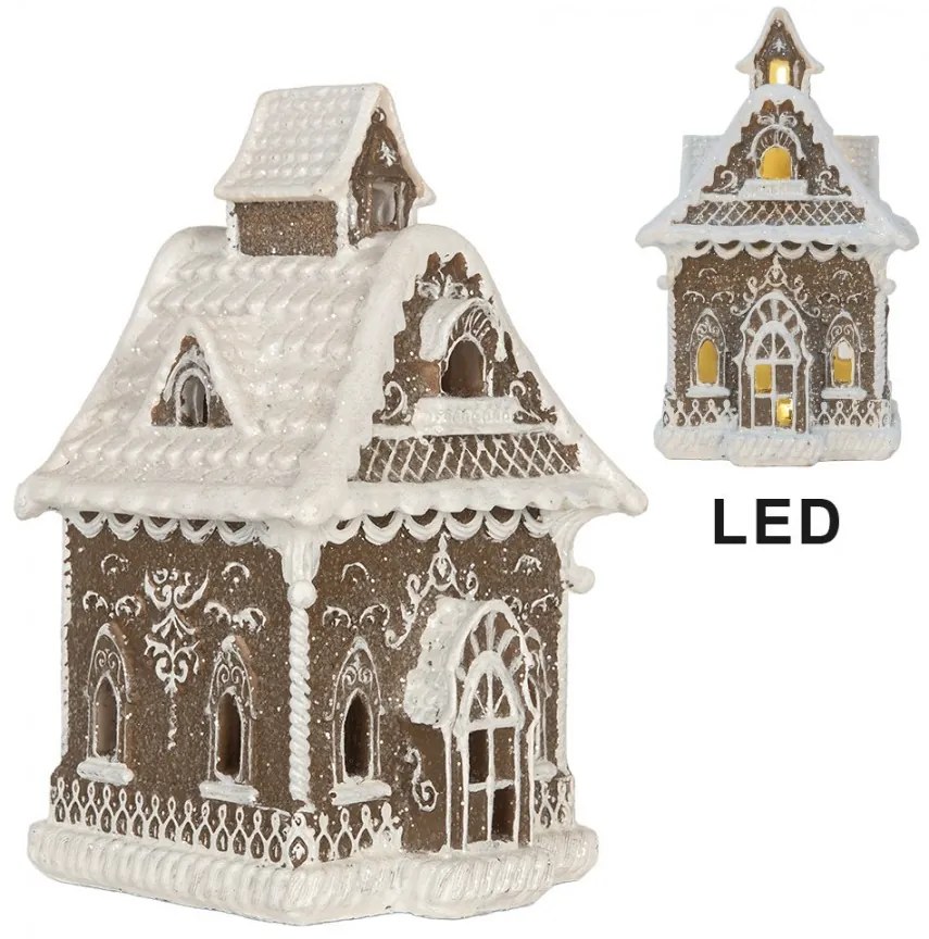 Perníkový LED domek kostel Gingerbread Cotti - 13*12*20 cm