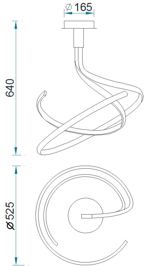 Mantra 4998, moderní svítidlo, 50W LED 3000K stmívatelné, stříbrná/chrom, prům. 52cm, výška 64cm