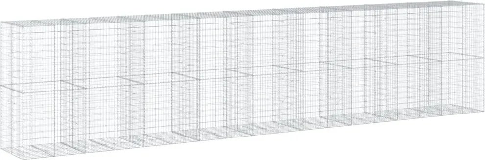 Gabionový koš s víkem 900 x 100 x 200 cm pozinkované železo 3295241