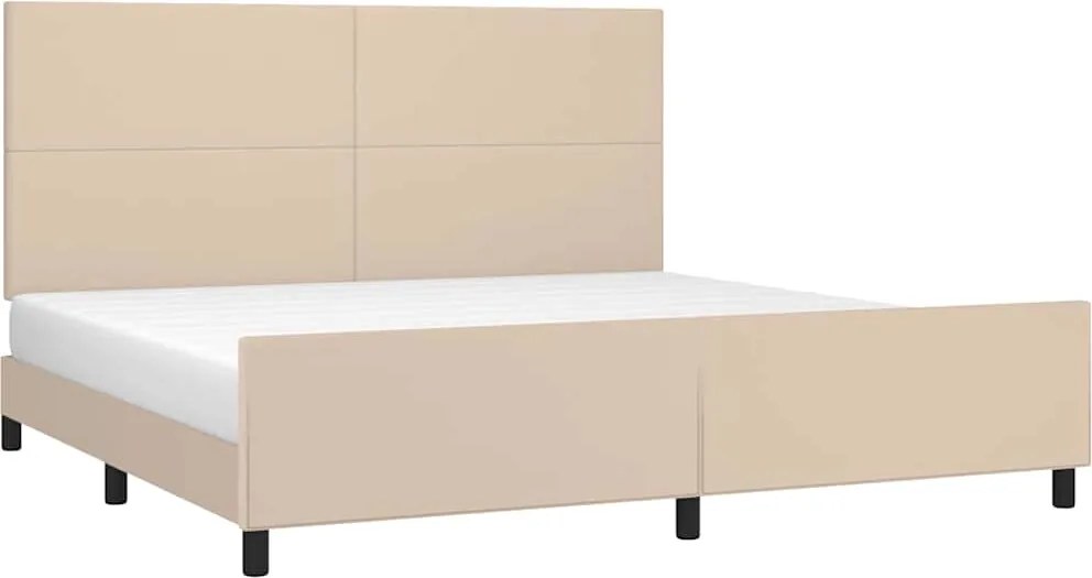 Rám postele s čelem cappuccino 200x200 cm umělá kůže 3125474