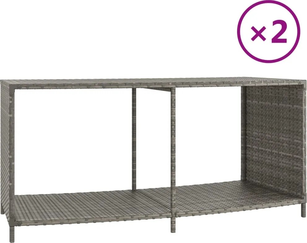 vidaXL Úložné regály 2 ks polyratan [362265] Barva: Černá