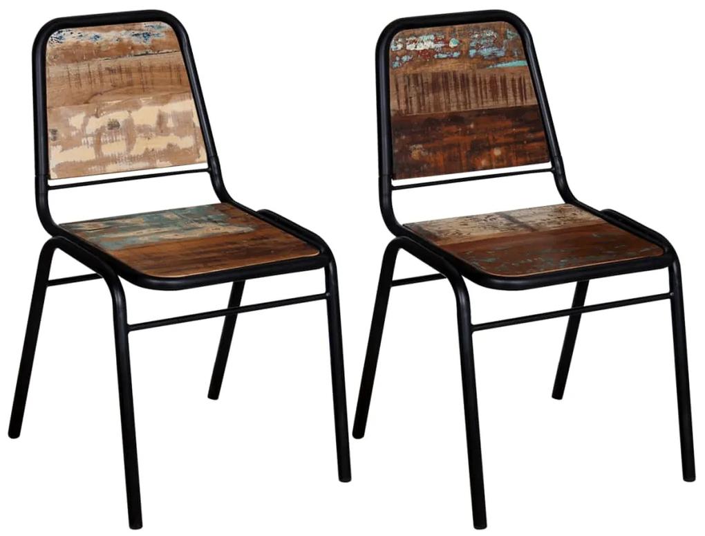 244246 vidaXL Jídelní židle 2 ks masivní recyklované dřevo