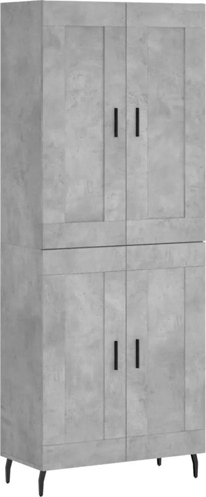 Skříň highboard betonově šedá 69,5x34x180 cm kompozitní dřevo 3199701