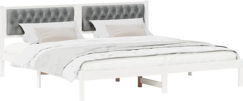 Rám postele Světle šedá 200 x 200 cm Masivní borové dřevo 3394237