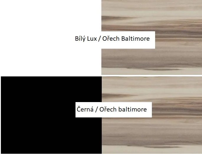 Meblar Ložnice Morena B Barva: Černá/ořech baltimore, Matrace: Bez matrace