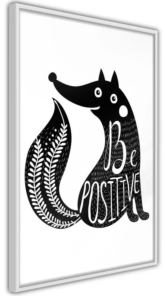 Plakát liška s nápisem - Positive Fox