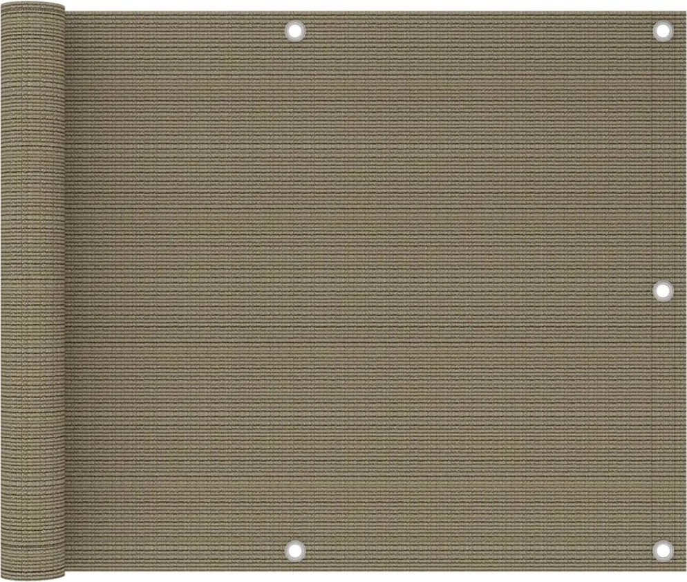 Balkonová zástěna taupe 75 x 500 cm HDPE 310958