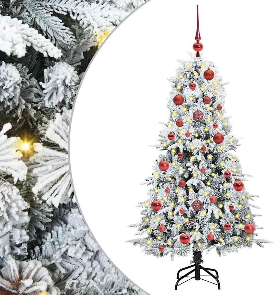 Umělý Skládací Vánoční Strom s stojanem Bílá 150 cm PE a PVC 3397471