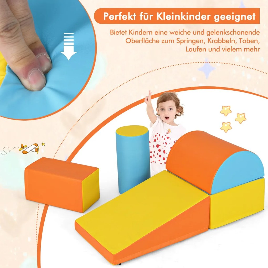 Costway 5 ks. Schaumstoffbausteine Riesenbausteine zum Toben – žlutá + oranžová
