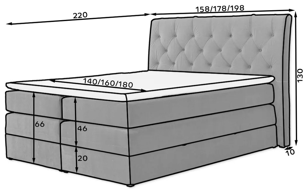 Postel Mirabel 140x200 Materiál / Dekor: Kronos 07