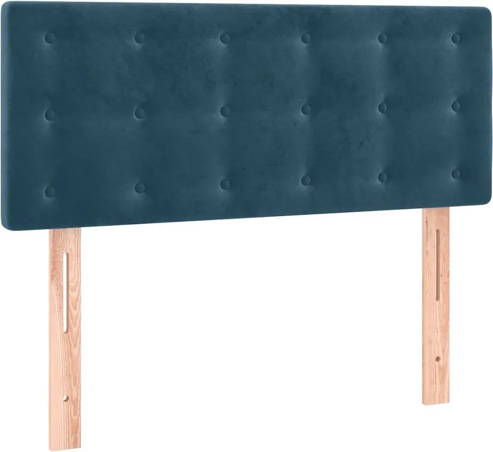 Box spring postel s matrací tmavě modrá 90x200 cm samet 3127713