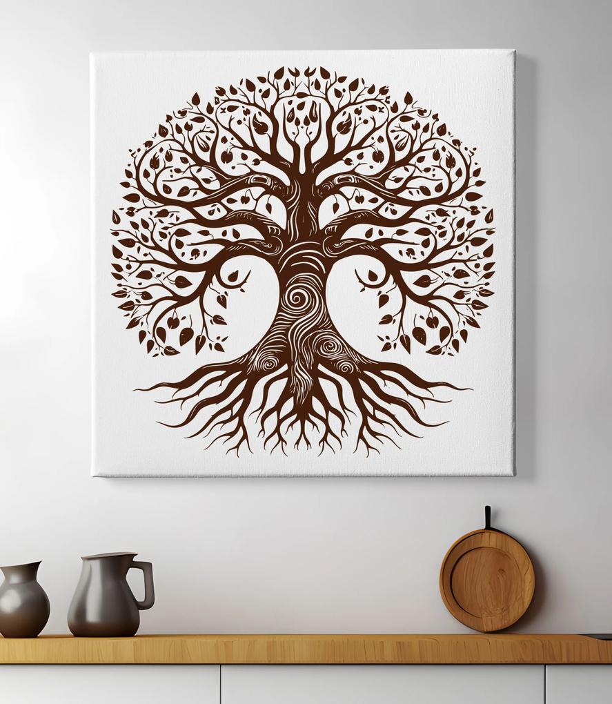 Obraz na plátně - Strom života letokruhy FeelHappy.cz Velikost obrazu: 60 x 60 cm