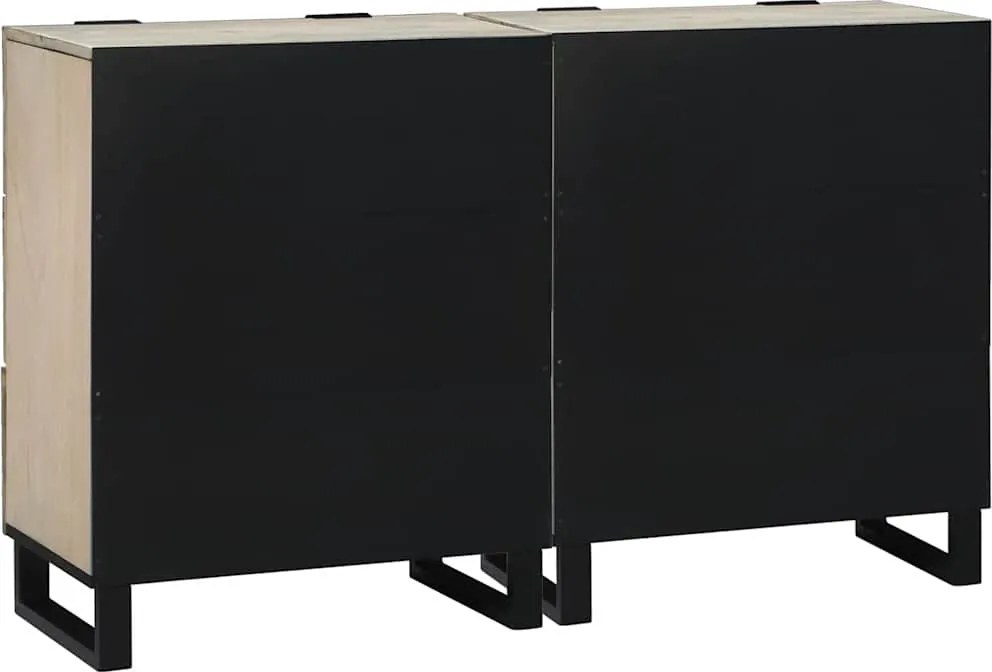 Sestava komody 2 ks Bílá 120 x 33 x 75 cm Masivní mangové dřevo 3310046
