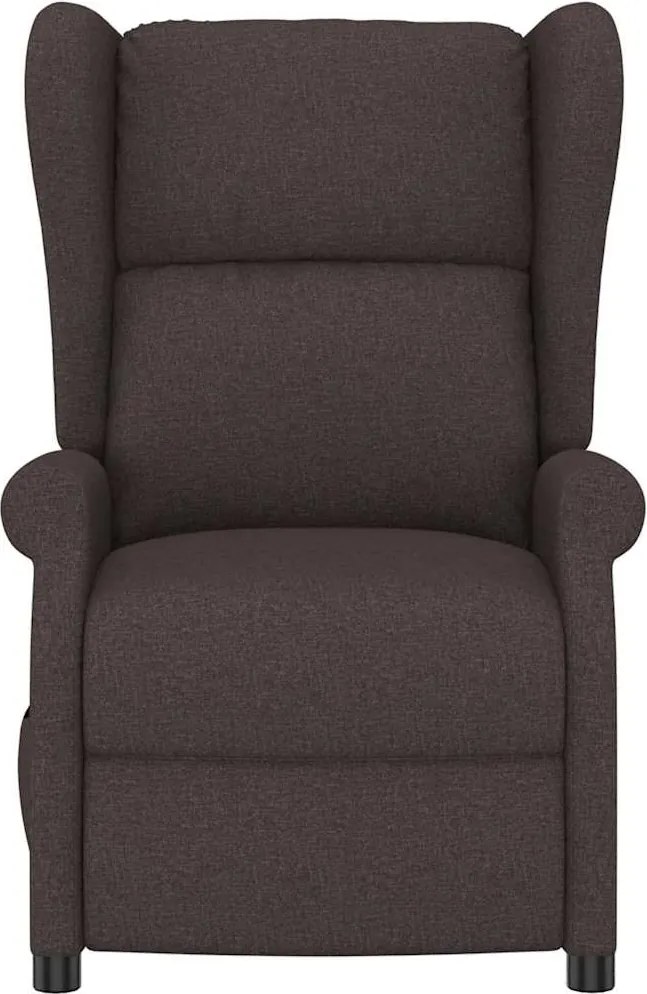 Elektrické polohovací křeslo ušák tmavě hnědé textil 3098324