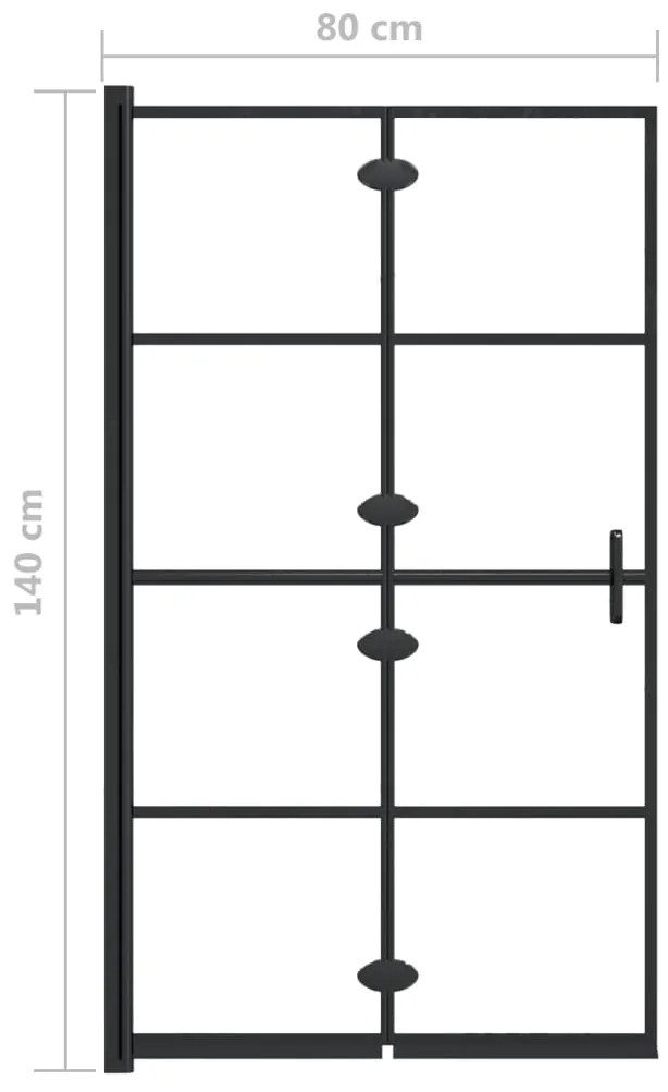 vidaXL Marketos Skládací sprchový kout ESG 80 x 140 cm černý