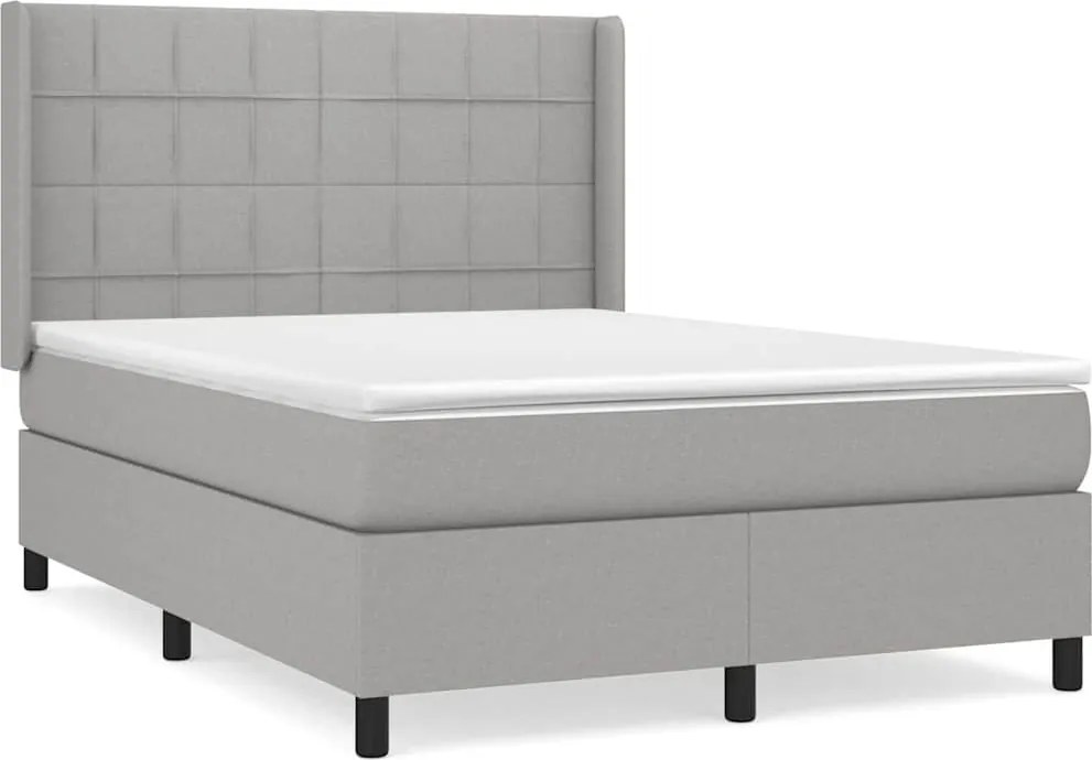 Box spring postel s matrací světle šedá 140 x 200 cm textil 3131433
