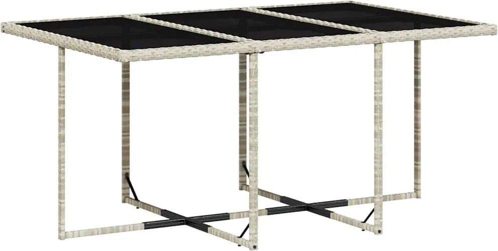 11dílný zahradní jídelní set s poduškami světle šedý polyratan 3211151