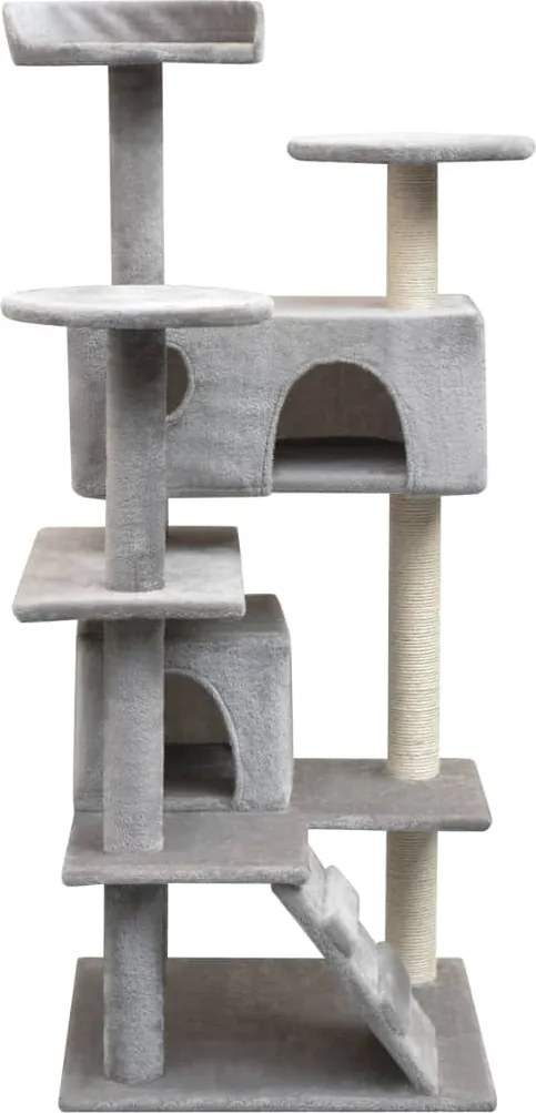 Škrabadlo pro kočky se sisalovými sloupky 125 cm šedá 170475