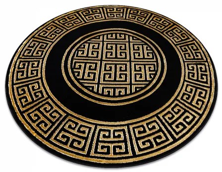 Dywany Luszczow Kusový koberec, kulatý GLOSS  6776 86, rám, řecký černý / zlato Rozměr koberce: 150 cm KRUH
