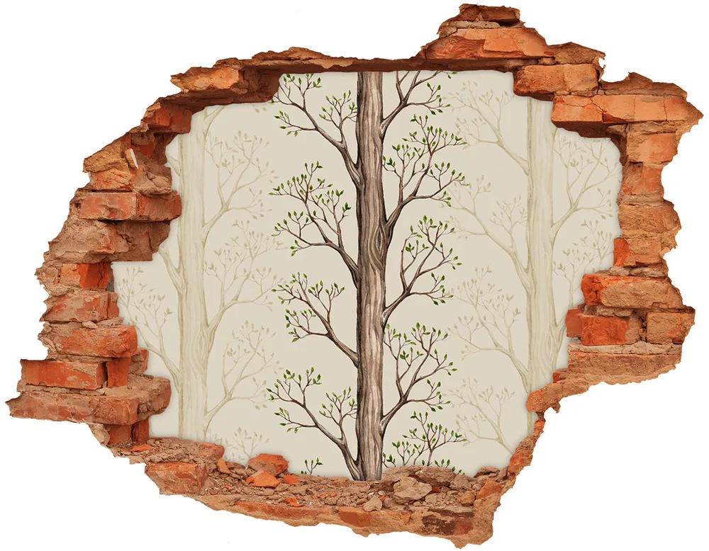 Wallmuralia Nálepka 3D díra na zeď samolepící Stromy 90x70 cm