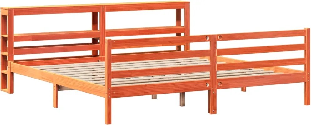 Postel bez matrace voskově hnědá 200 x 200 cm masivní borovice 3305848