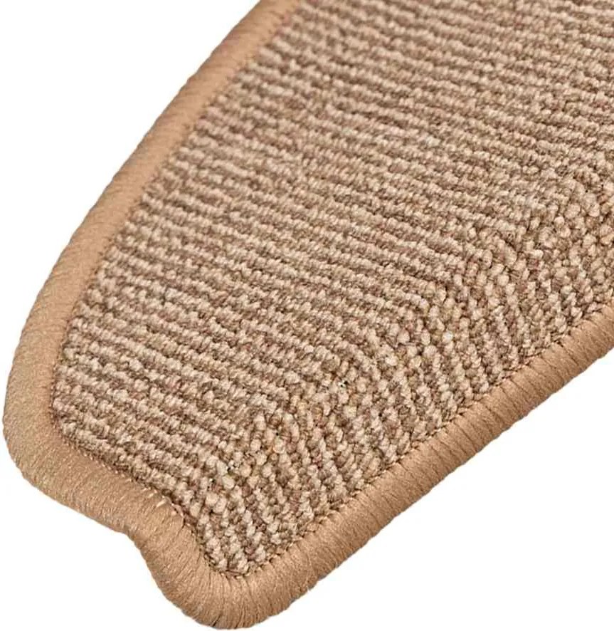 Schodové rohože 15 ks 65 x 21 x 4 cm světle hnědé, půlkulaté, velké 149859