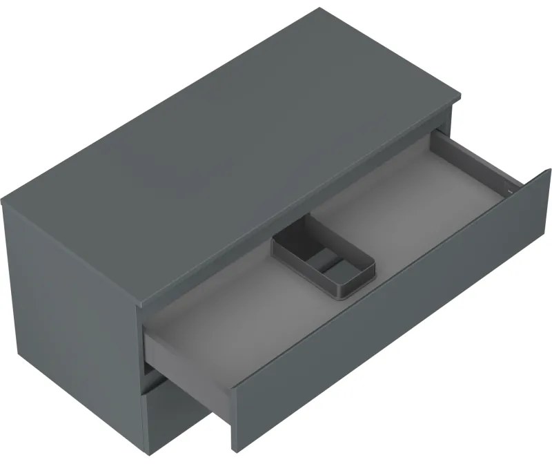 Mexen Orio, koupelnová skříňka 100 cm s horní částí, 2 zásuvky, grafitová matná, 91A10-10047-2-BFFC66