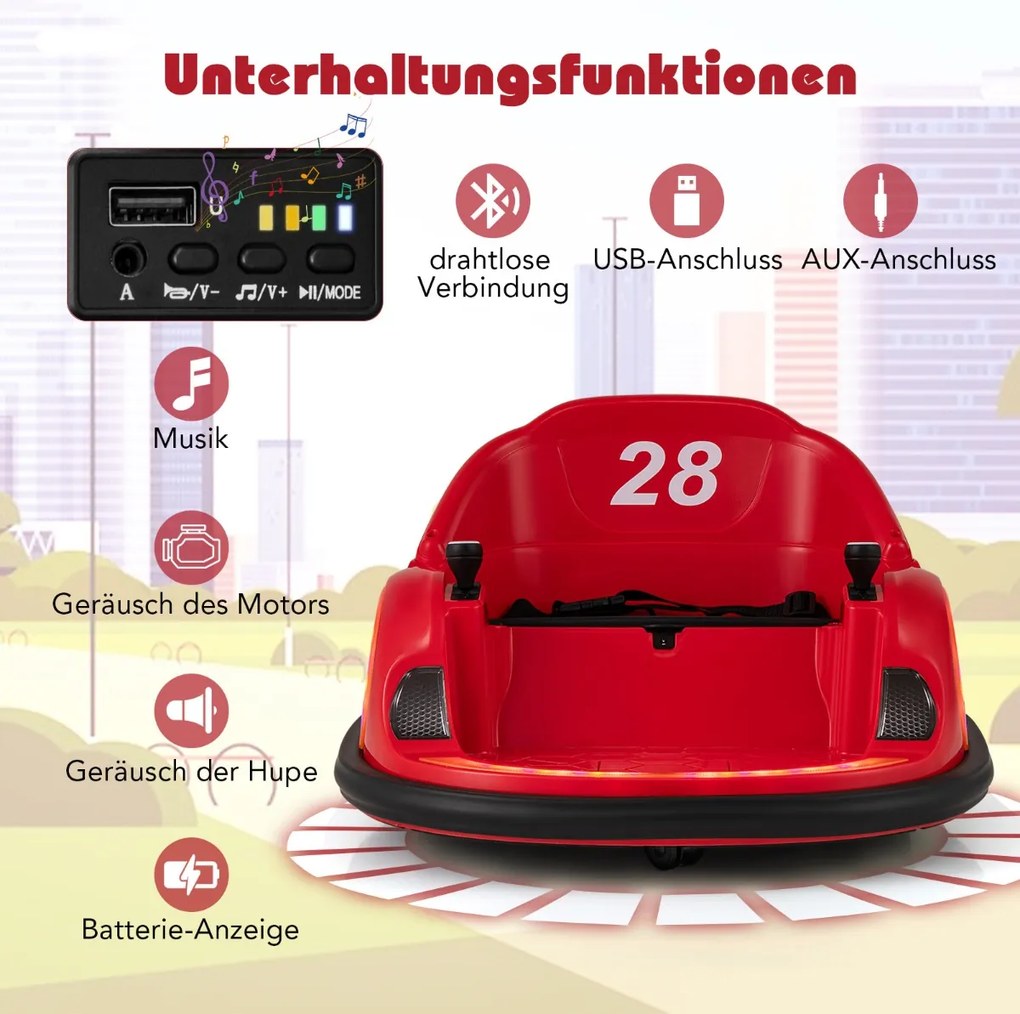 Costway Bumper Car pro děti Elektrický Bumper Car s blikajícími LED světly