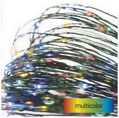 Vánoční osvětlení EMOS D3AM03 ZY1920T 150LED nano řetěz zelený 15m multicolor s časovačem